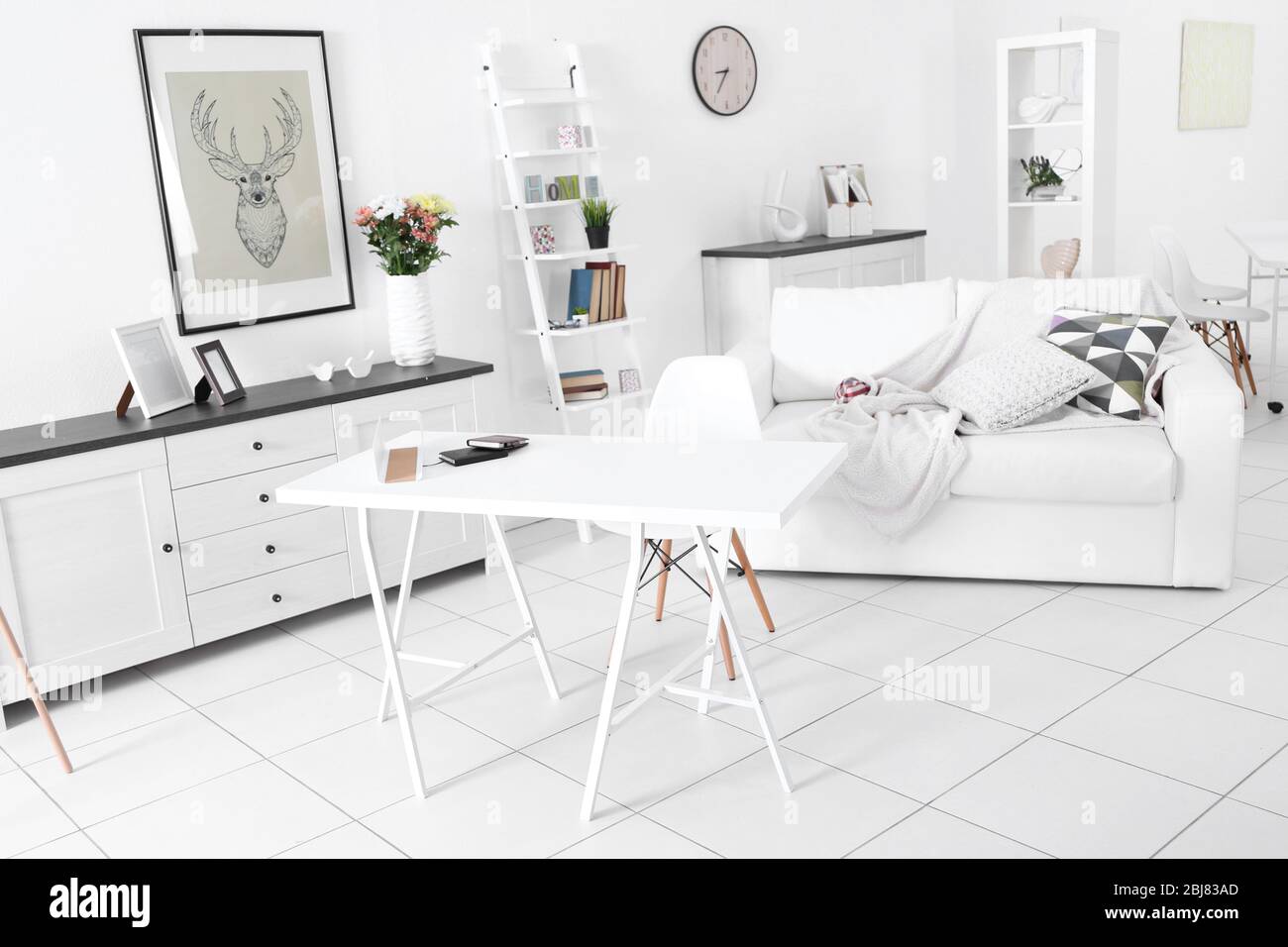 Modern interior of working place at home Stock Photo - Alamy