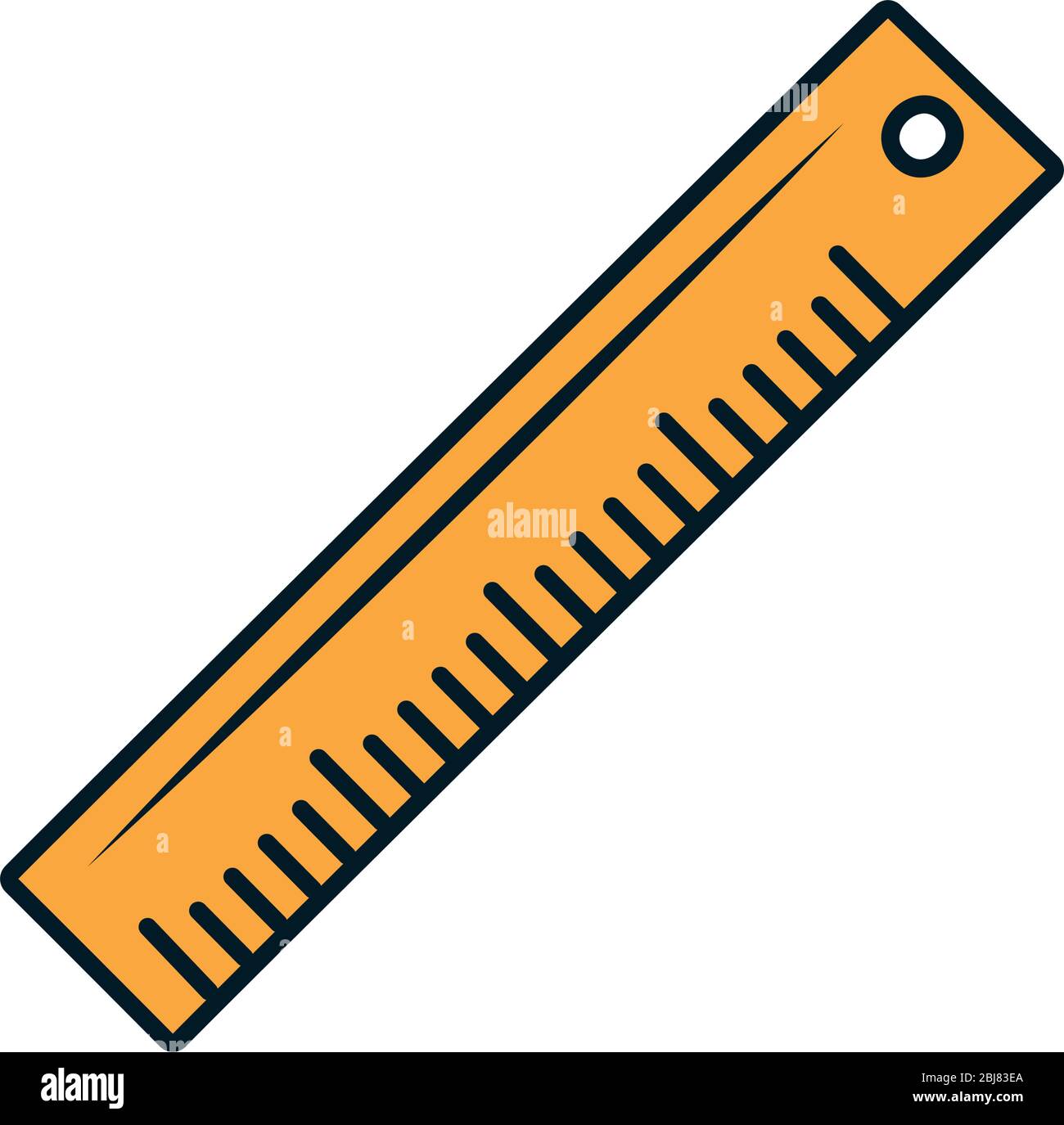 ruler icon over white background, line and fill style, vector ...
