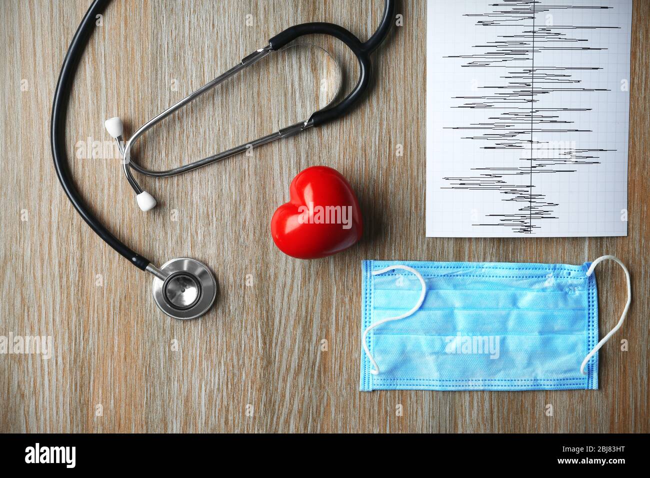 Doctor table with medicines and stethoscope, top view Stock Photo - Alamy