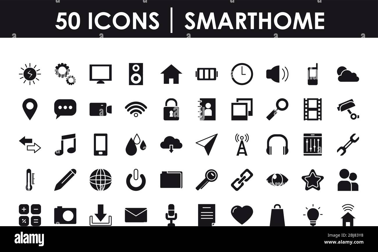 smartphone app buttons icon set over white background, silhouette style ...