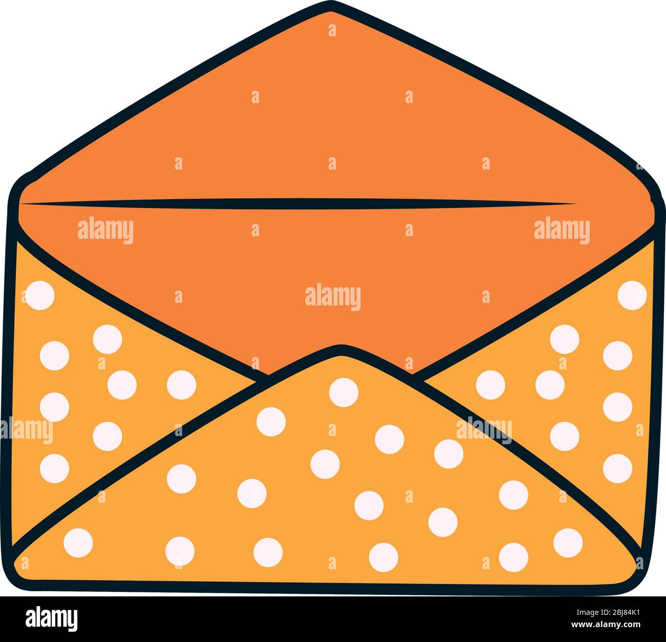 dotted envelope icon over white background, line and fill style, vector ...