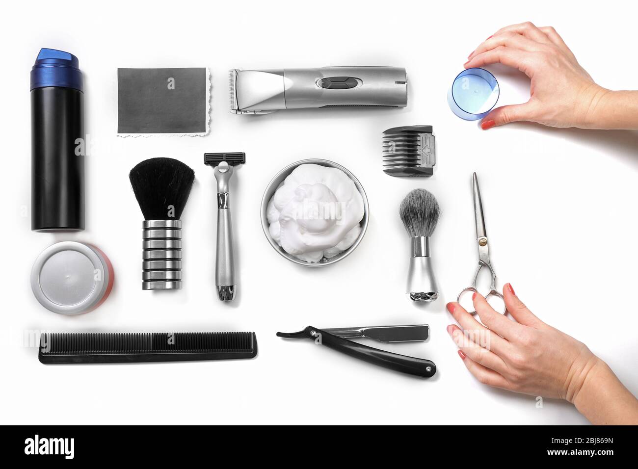 Female barber shaving hi-res stock photography and images - Alamy