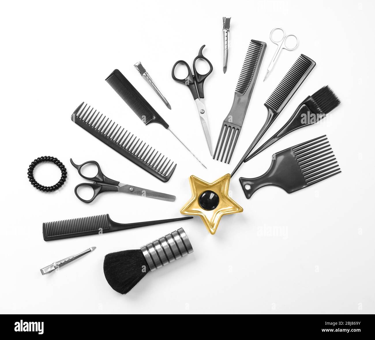 Barber set with tools, isolated on white Stock Photo - Alamy