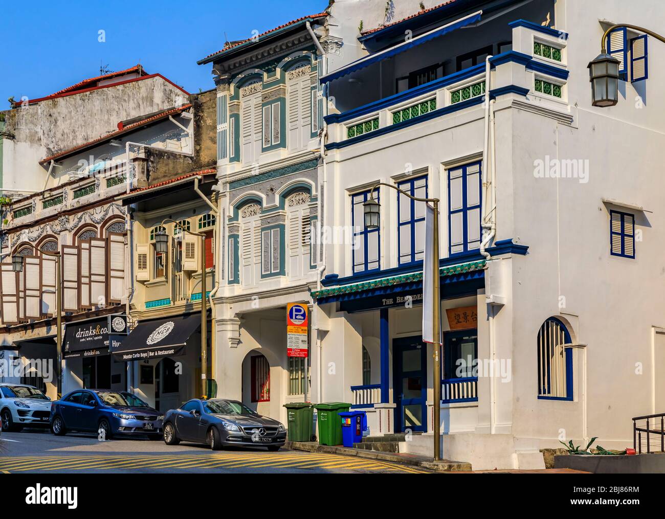 Singapore - September 08, 2019: Famous Club street in Chinatown with ...