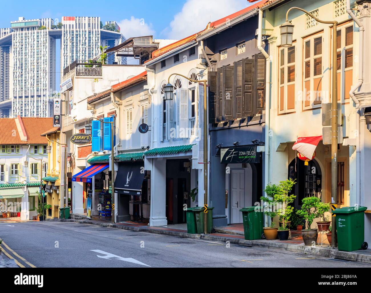 Singapore - September 08, 2019: Famous Club street in Chinatown with ...