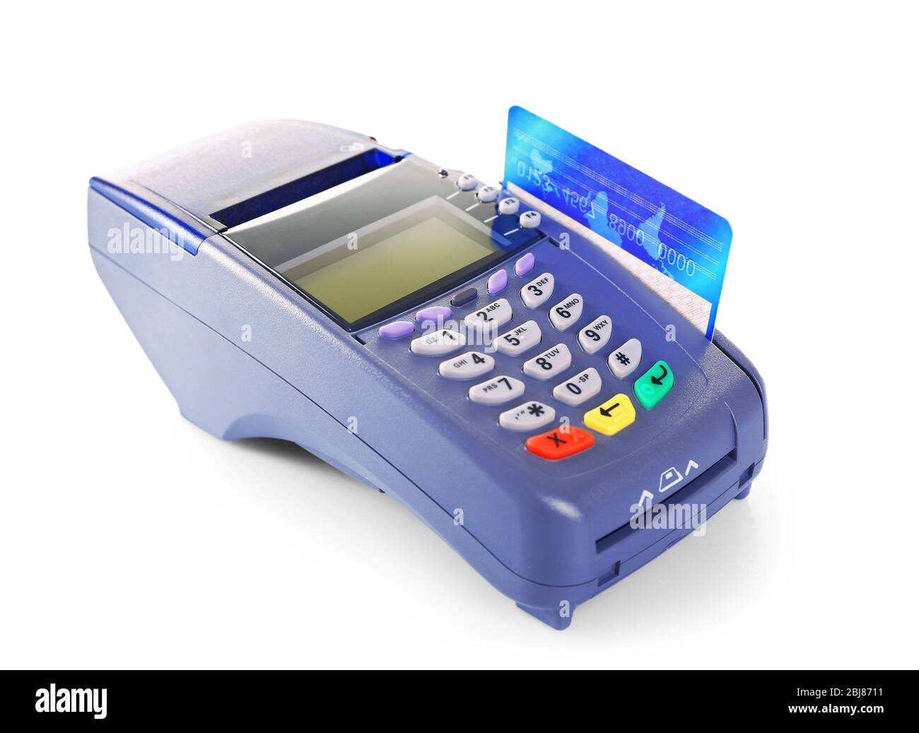 Bank terminal with credit card, isolated on white Stock Photo - Alamy