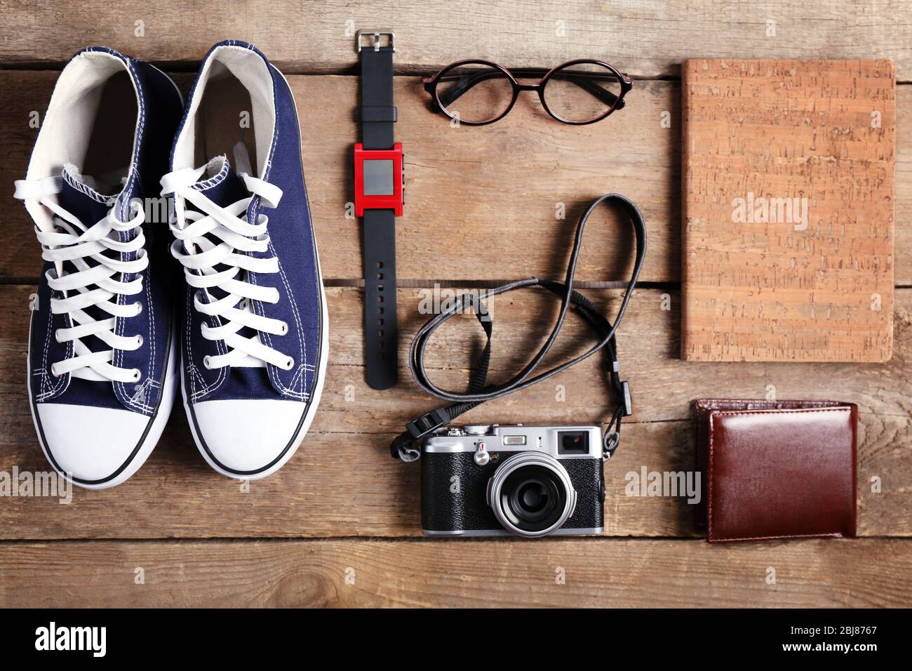 Stylish traveler set Stock Photo - Alamy