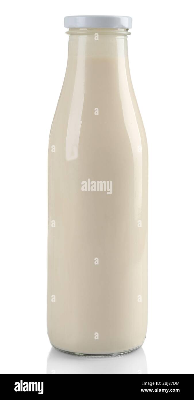 Bottle of milk, isolated on white Stock Photo - Alamy