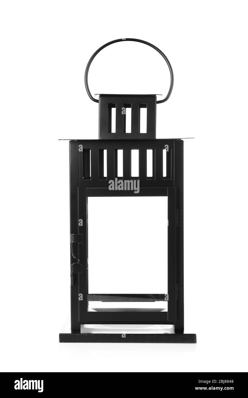 Christmas lantern on black Black and White Stock Photos & Images - Alamy