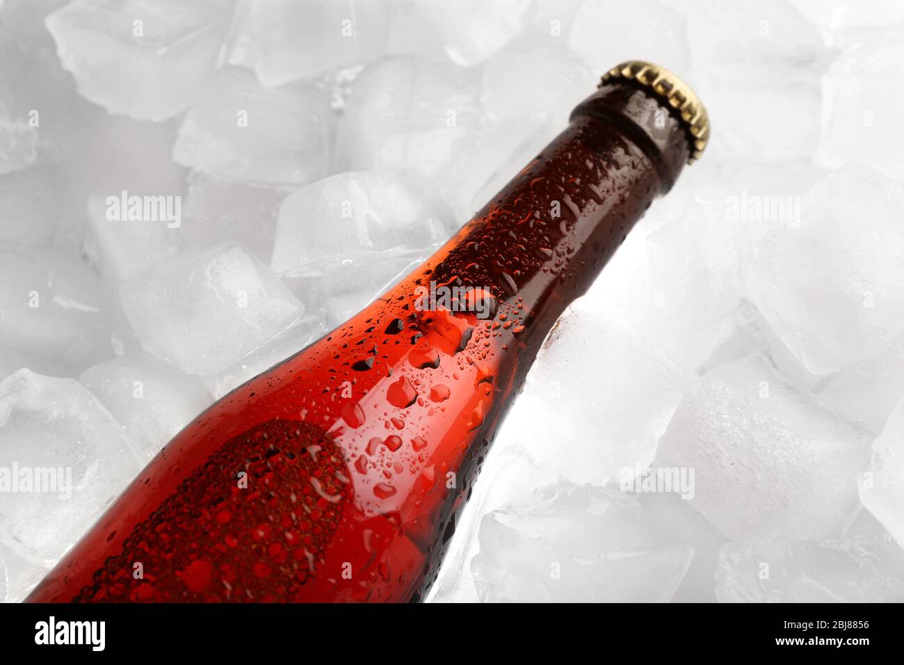 Bottle of beer in ice Stock Photo - Alamy