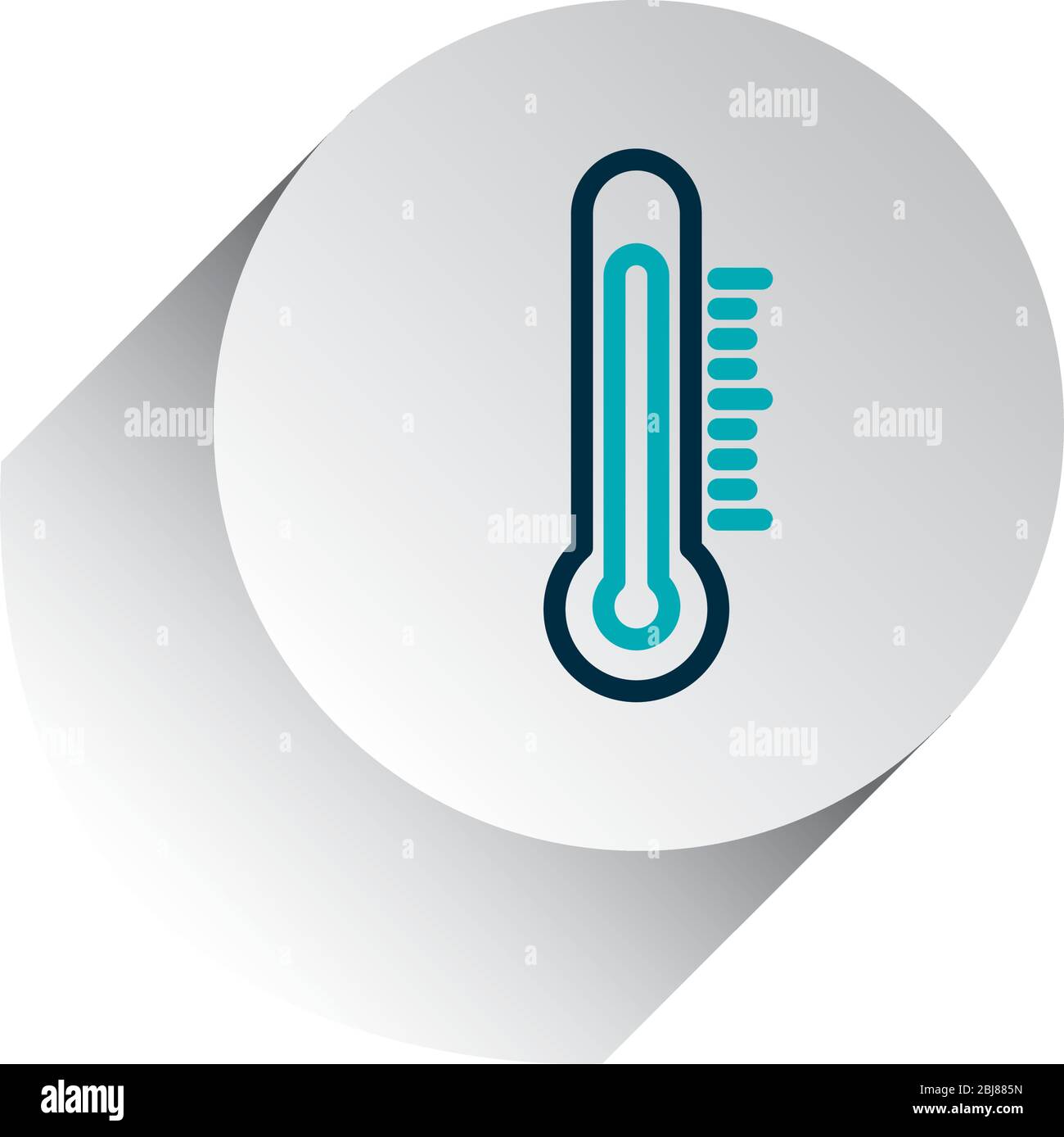 smartphone app buttons concept, thermometer icon over white background ...