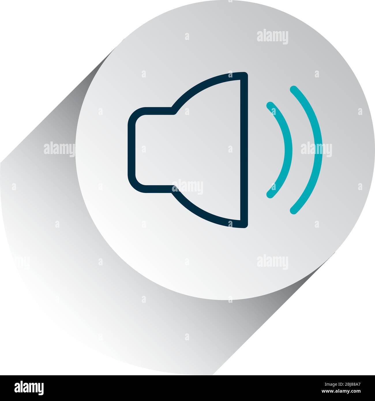 sound speaker icon over white background, line gradient style, vector ...