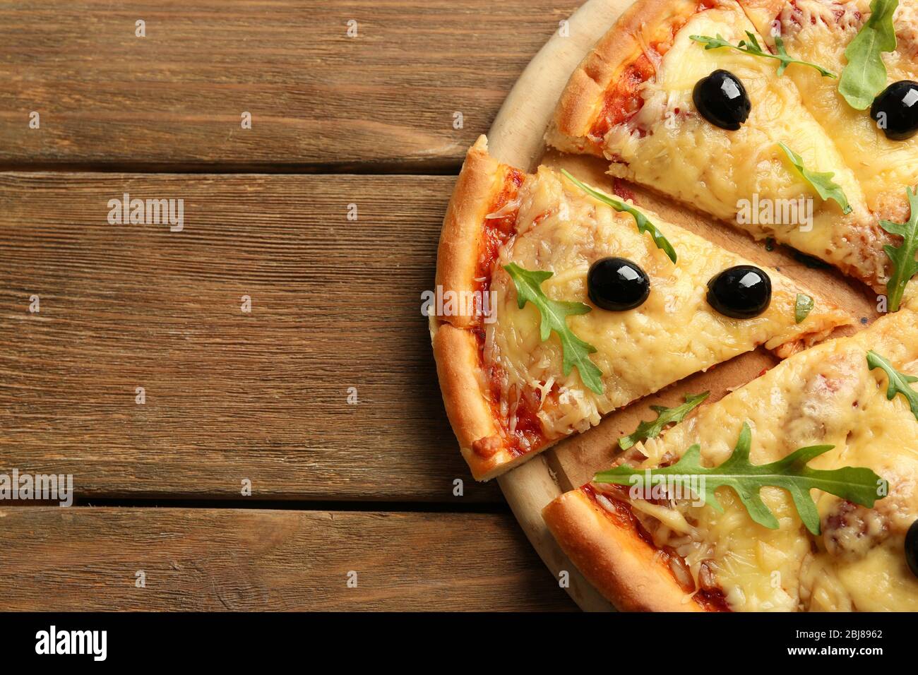 Fresh baked pizza, top view Stock Photo - Alamy