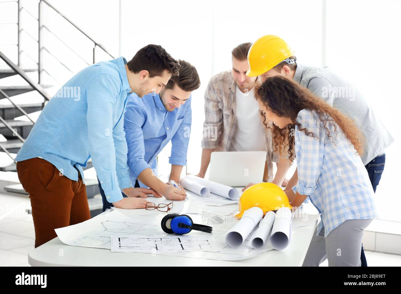 Team of professional engineers Stock Photo - Alamy