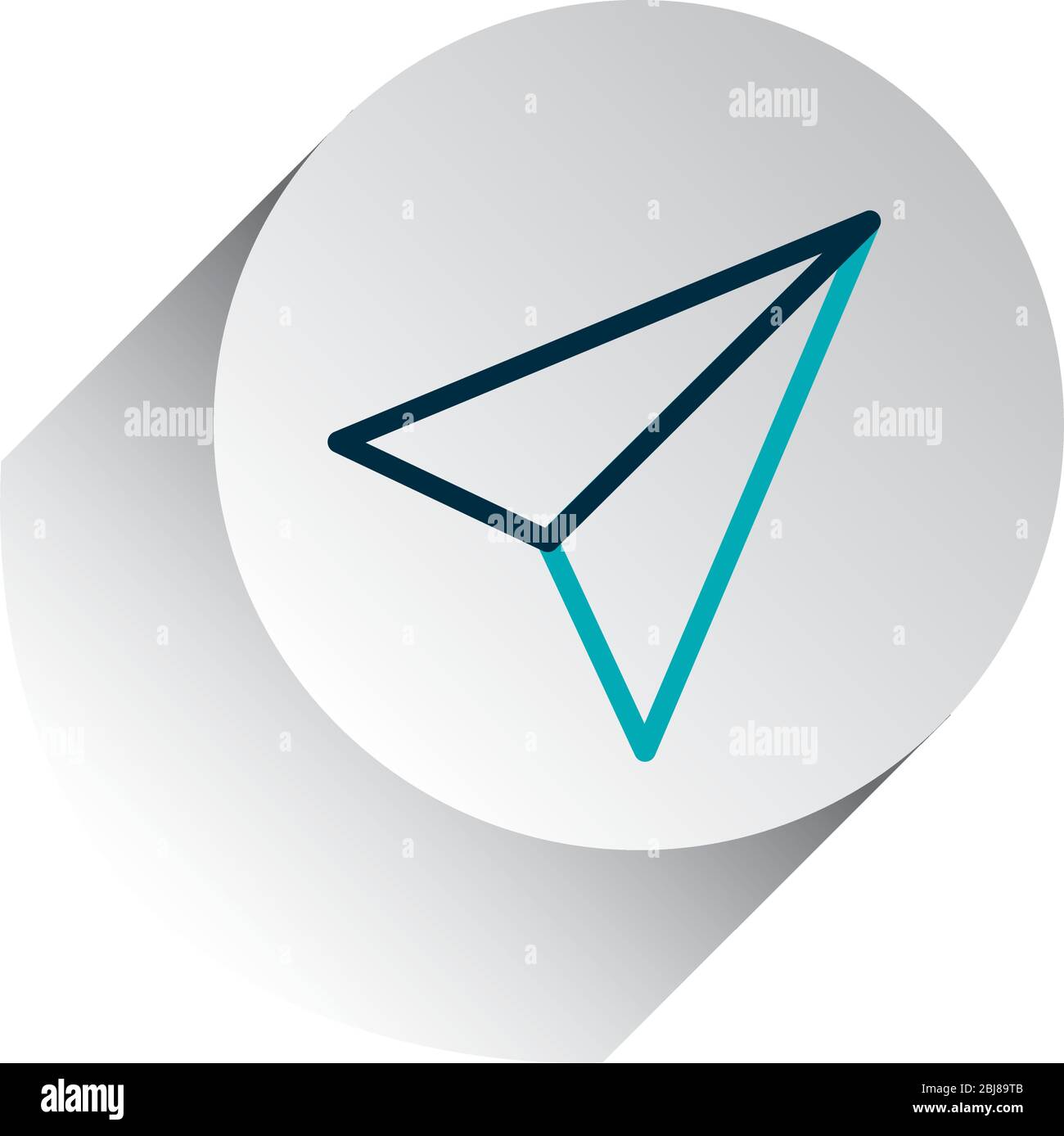 location arrow icon over white background, line gradient style, vector ...