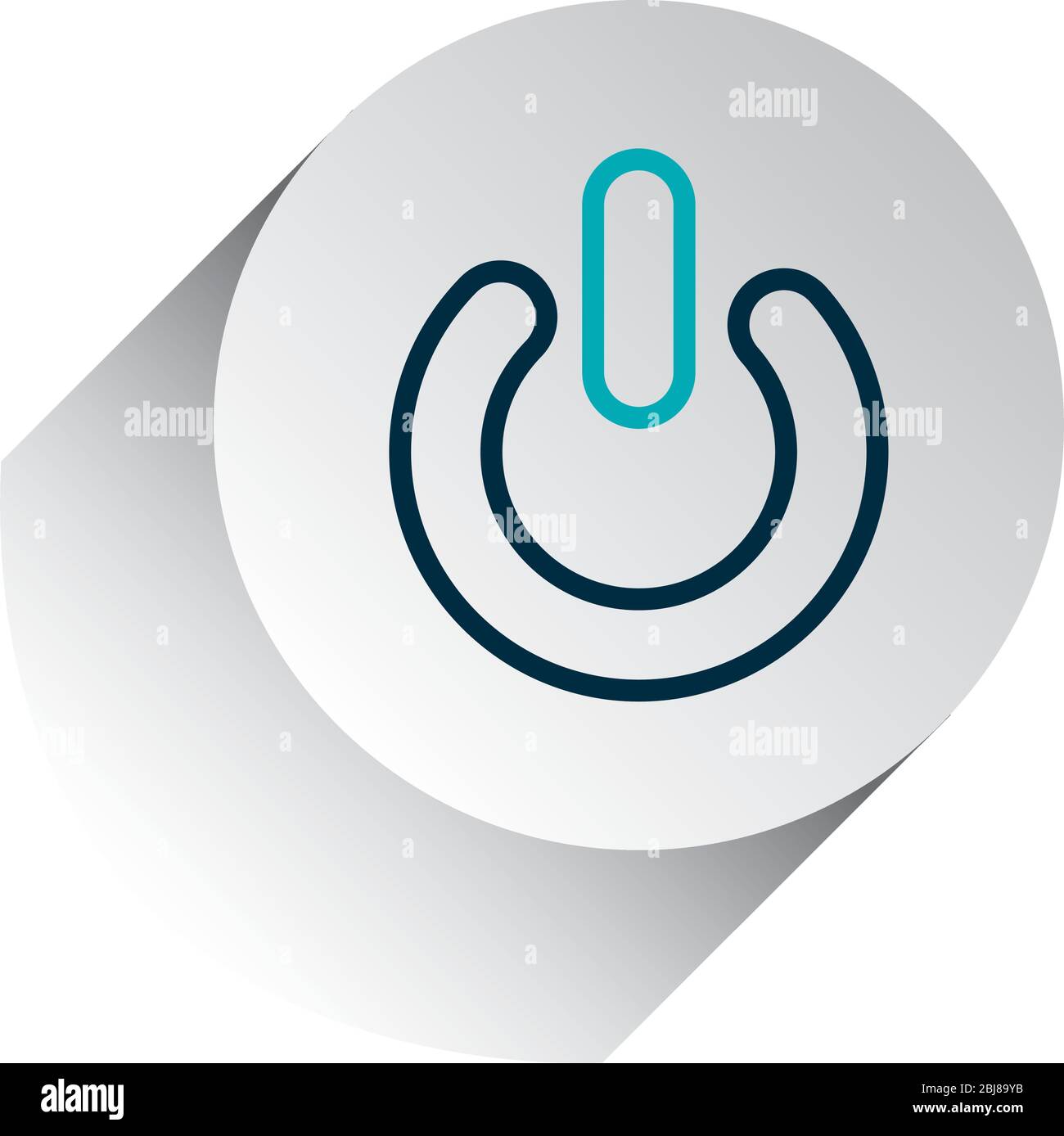 power button icon over white background, line gradient style, vector ...