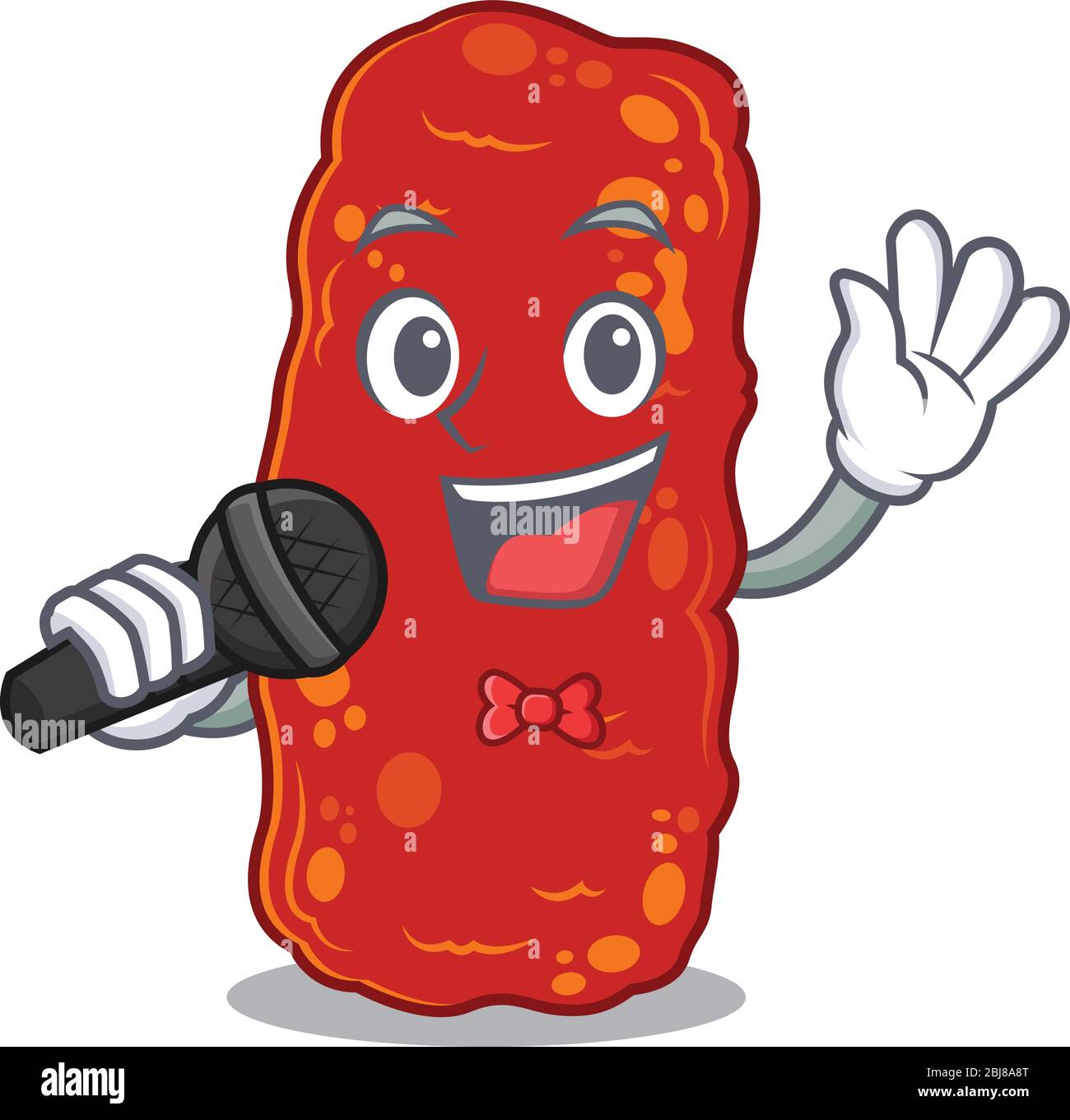 Talented singer of acinetobacter bacteria cartoon character holding a ...