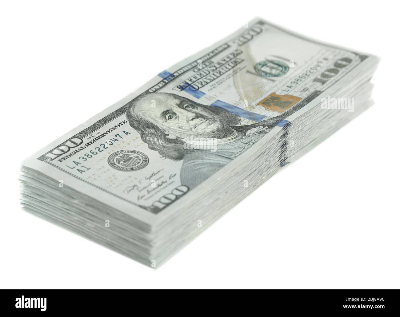 Dollar banknotes isolated on white Stock Photo - Alamy