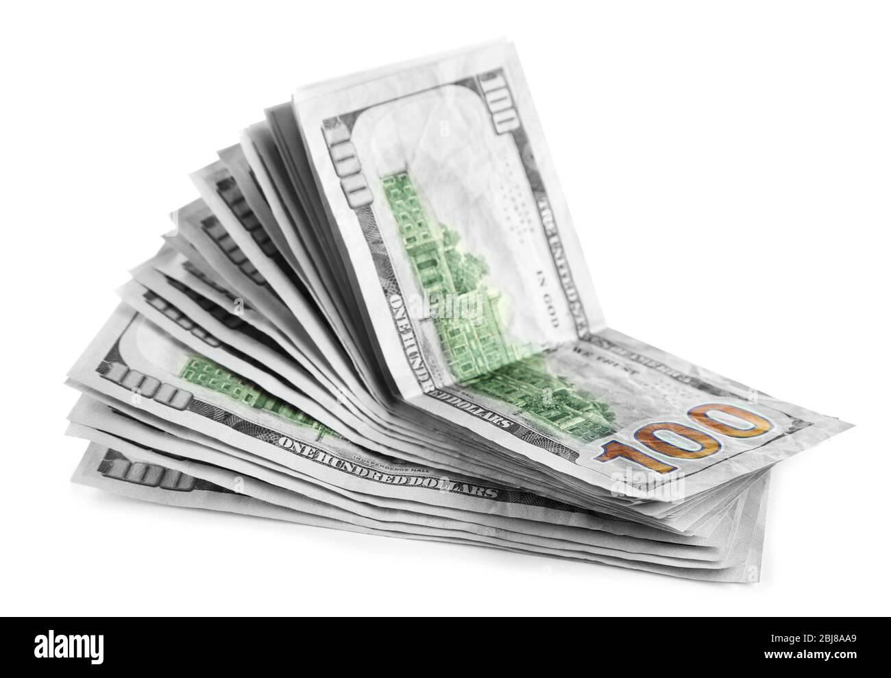 Dollar banknotes isolated on white Stock Photo - Alamy