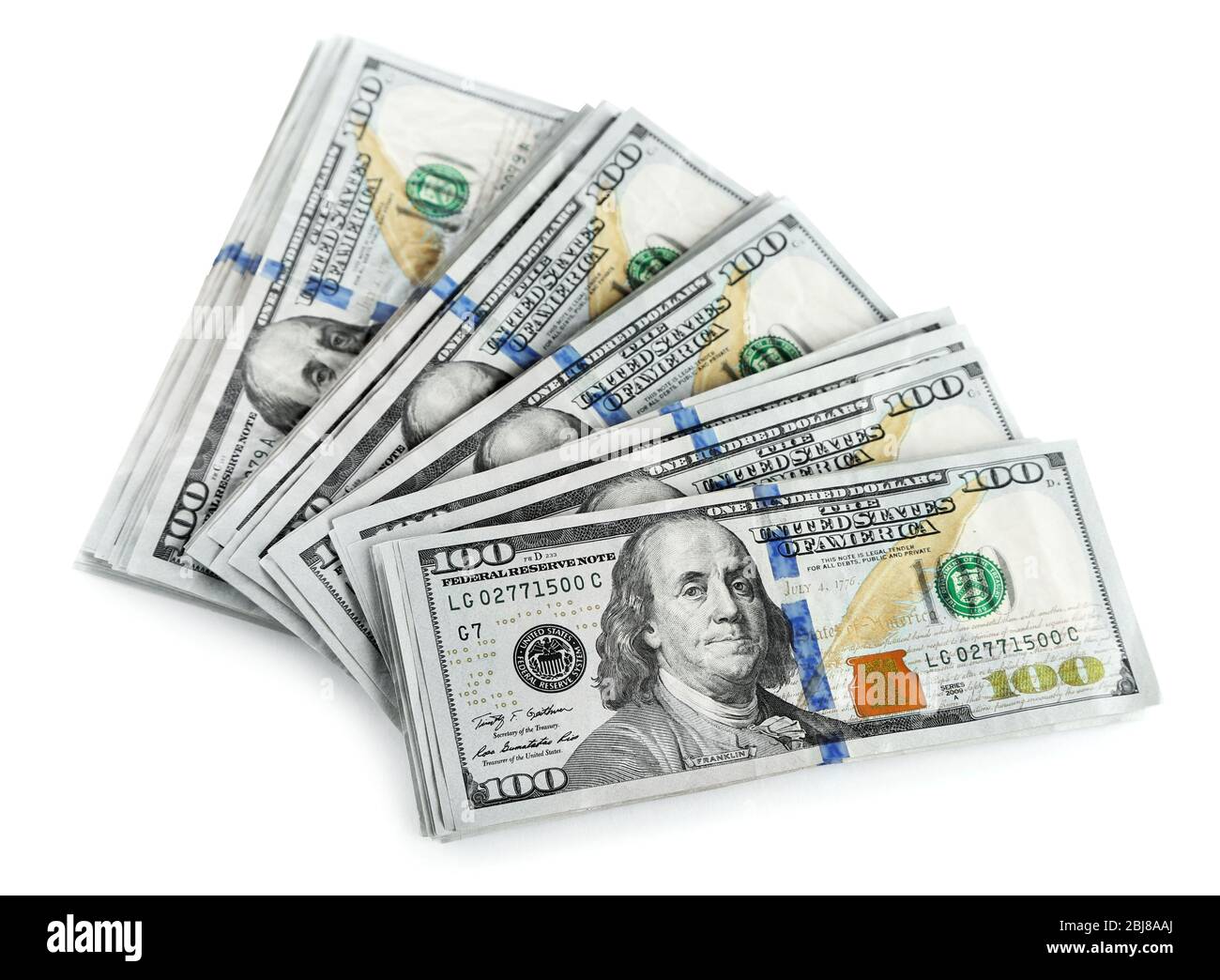 Dollar banknotes isolated on white Stock Photo - Alamy