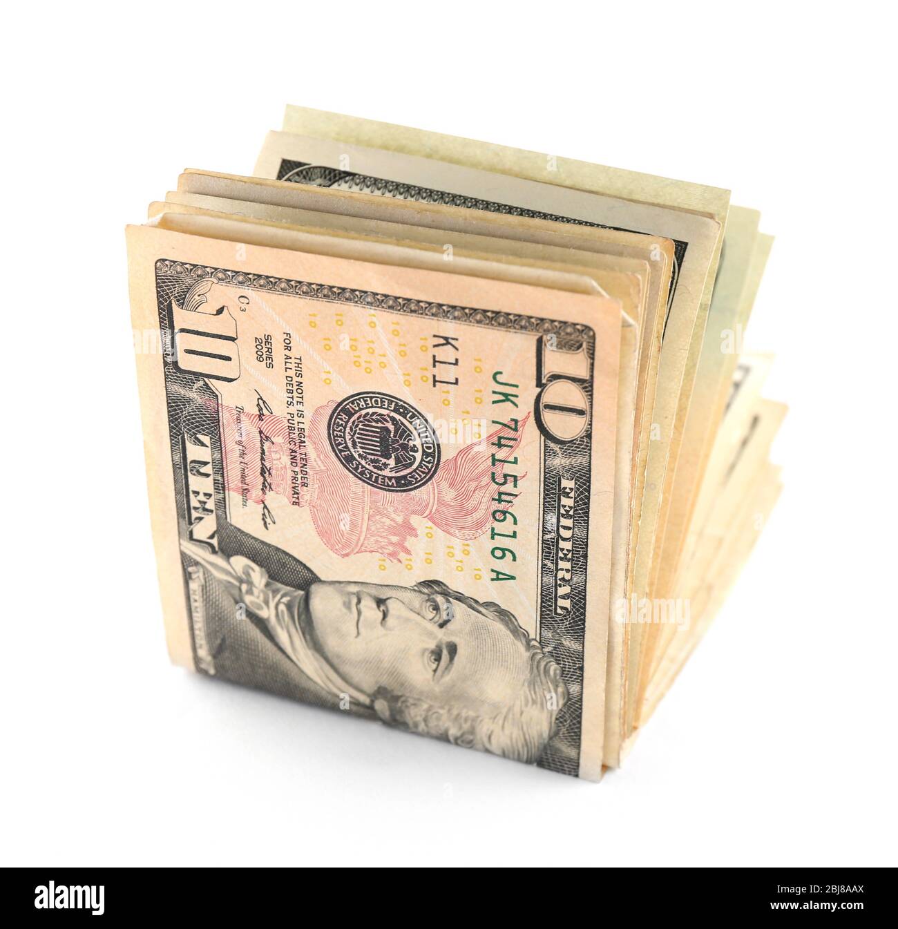 Dollar banknotes isolated on white Stock Photo - Alamy