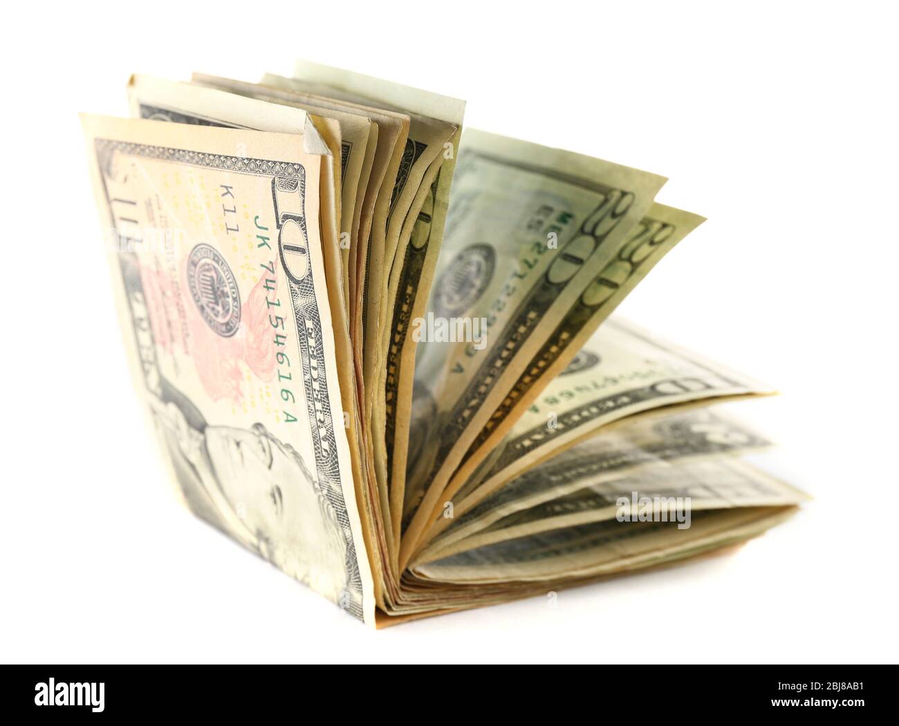 Dollar banknotes isolated on white Stock Photo - Alamy