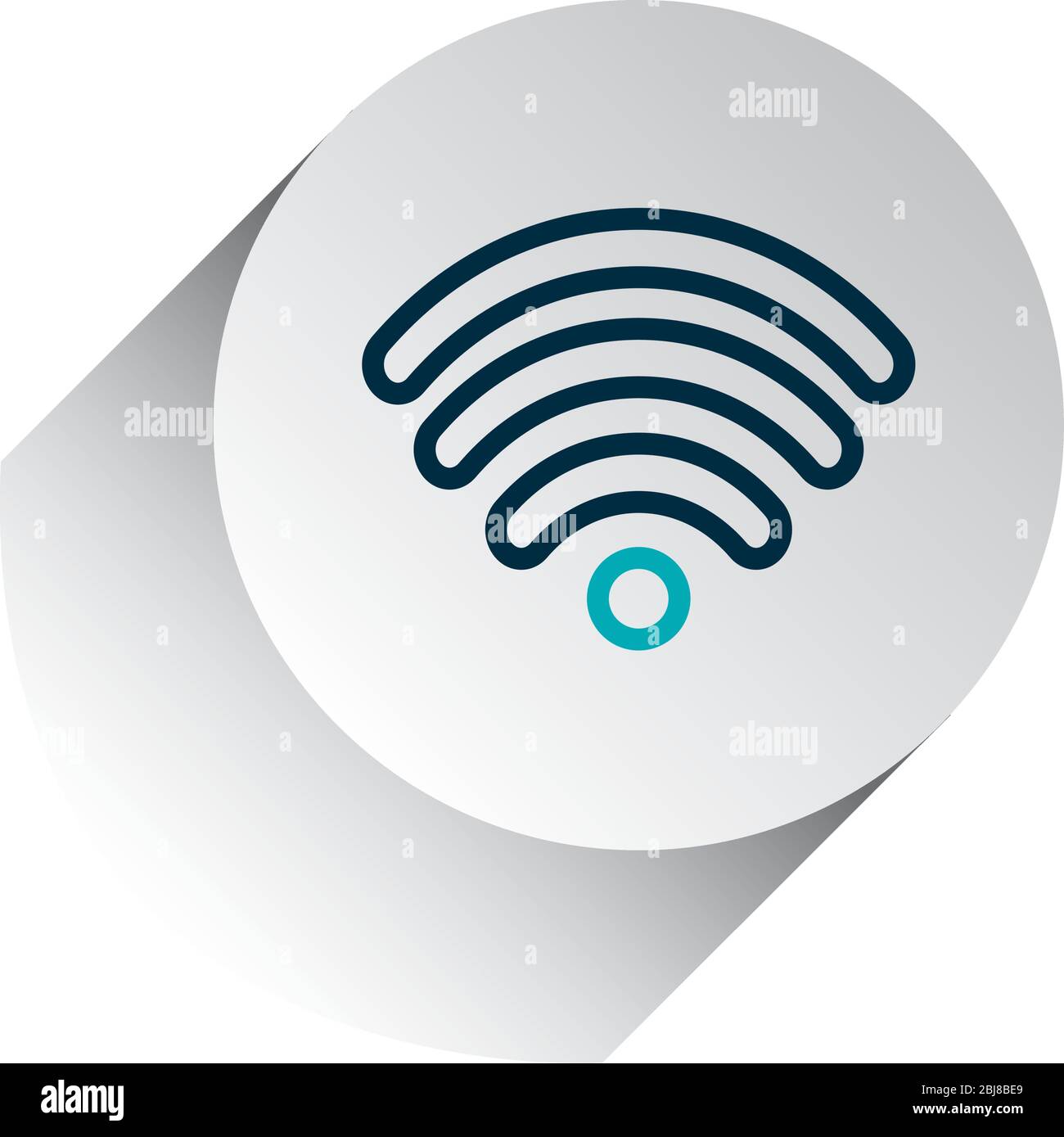 wifi symbol icon over white background, line gradient style, vector ...
