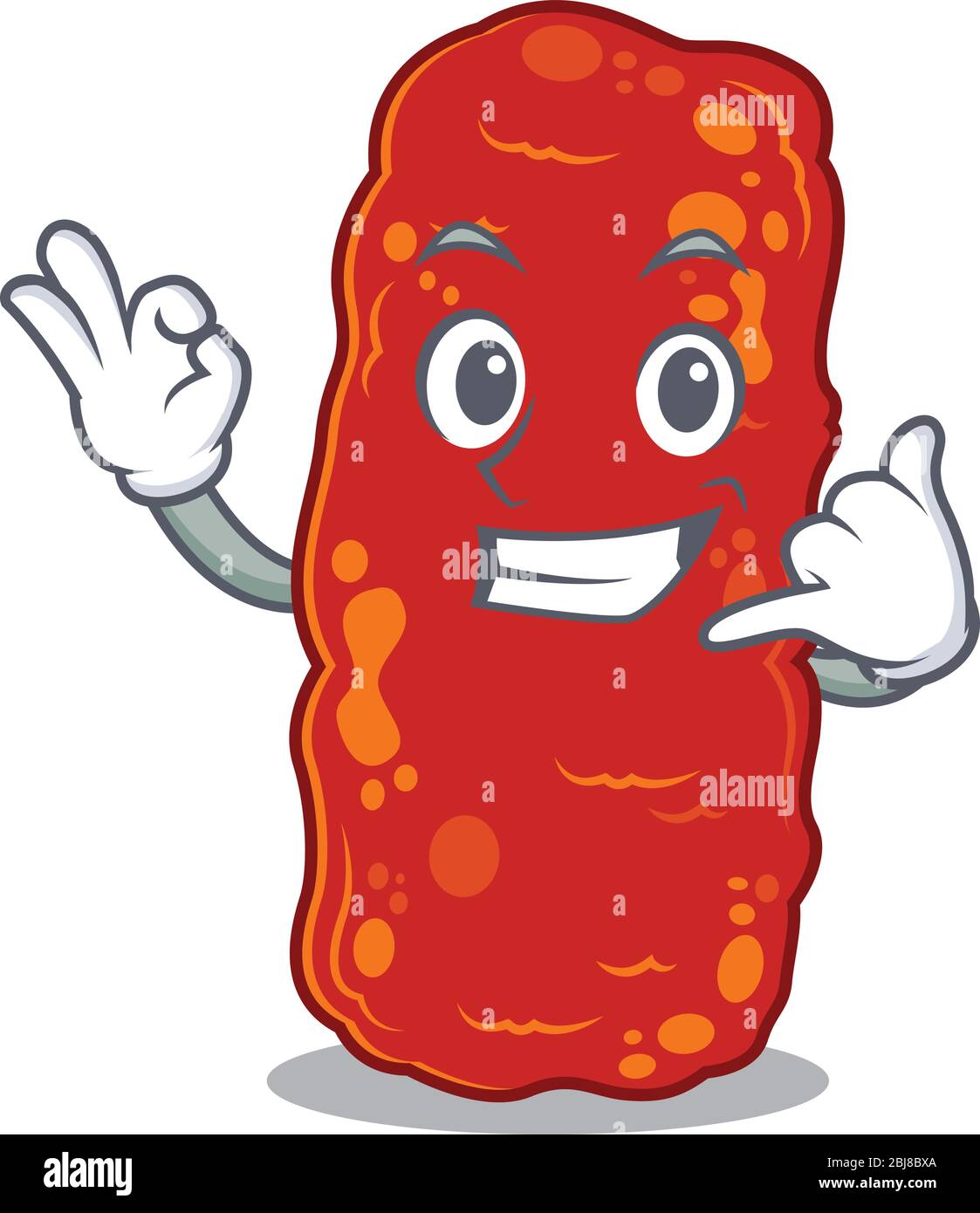 Cartoon design of acinetobacter bacteria with call me funny gesture ...