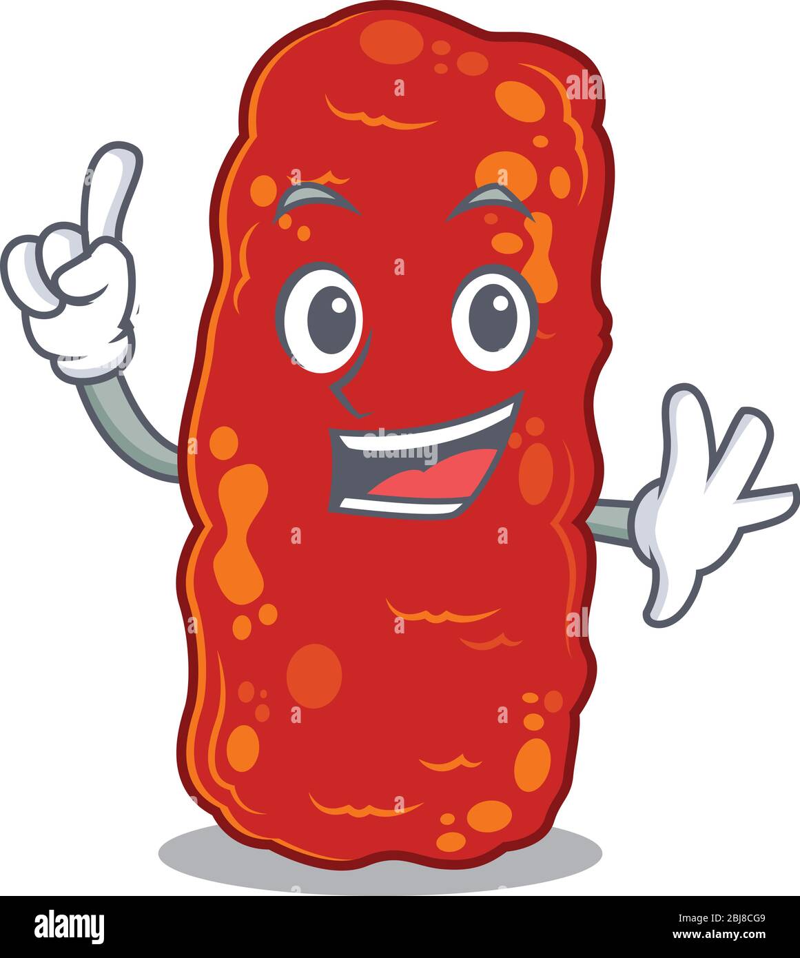 Acinetobacter bacteria mascot character design with one finger gesture ...