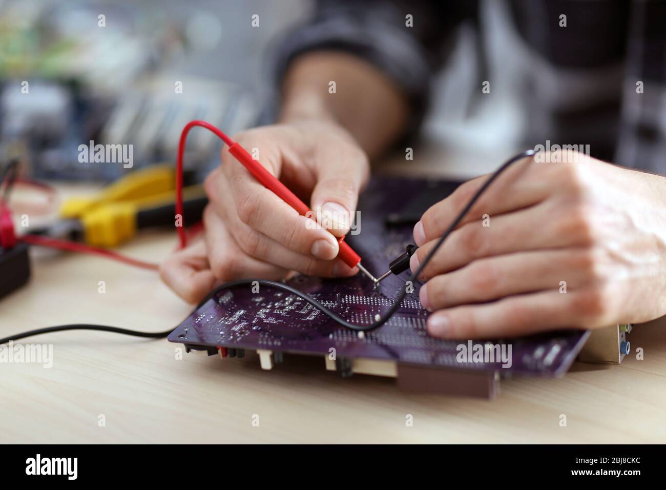 Professional engineer repair computer details Stock Photo - Alamy