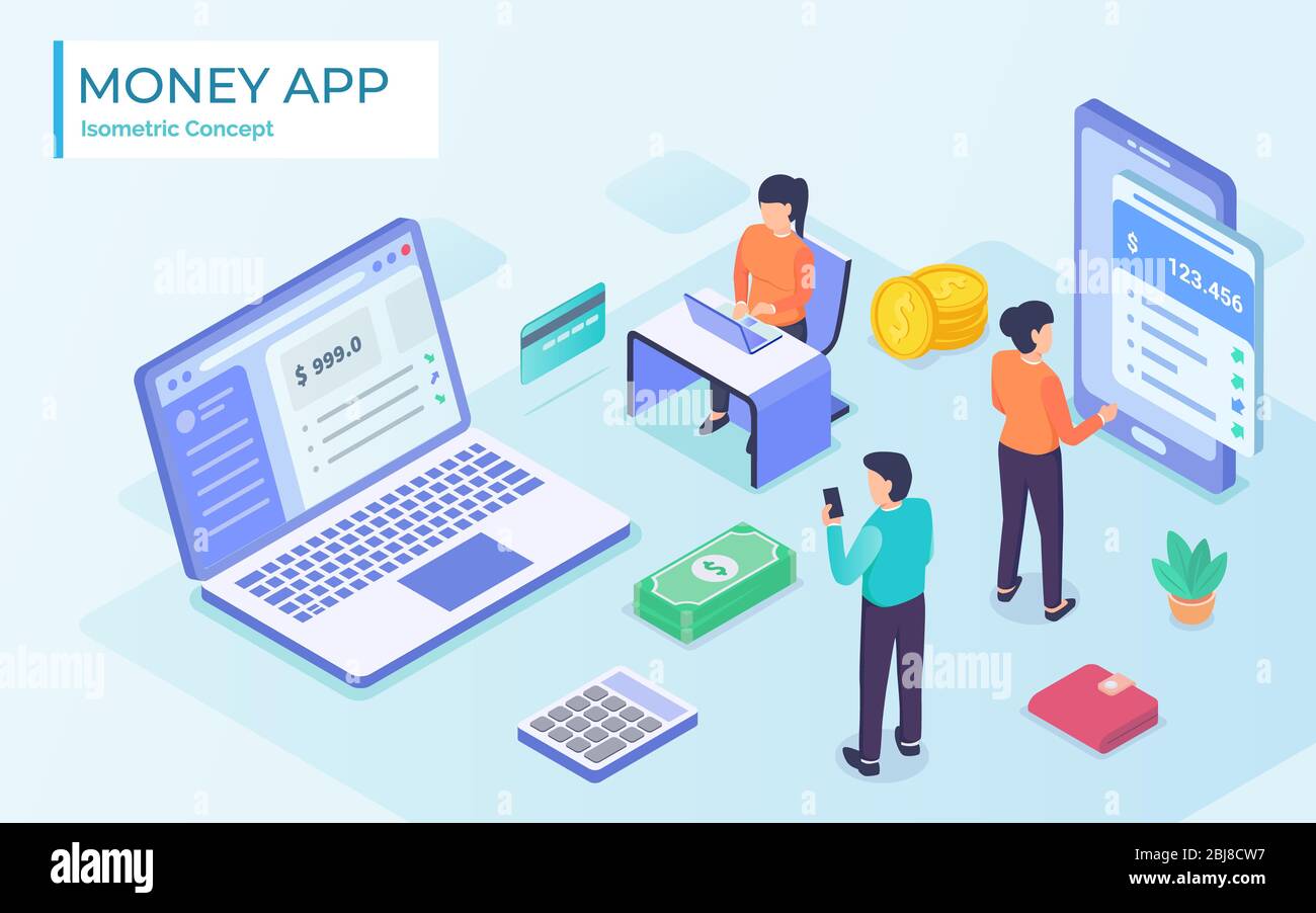 Online money transfer payment illustration vector illustration concept ...