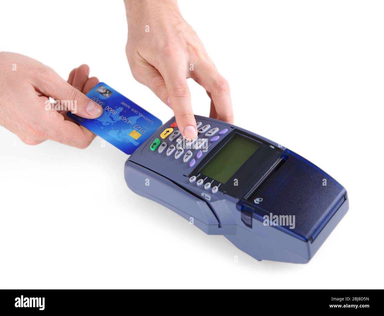 Using payment terminal Cut Out Stock Images & Pictures - Alamy