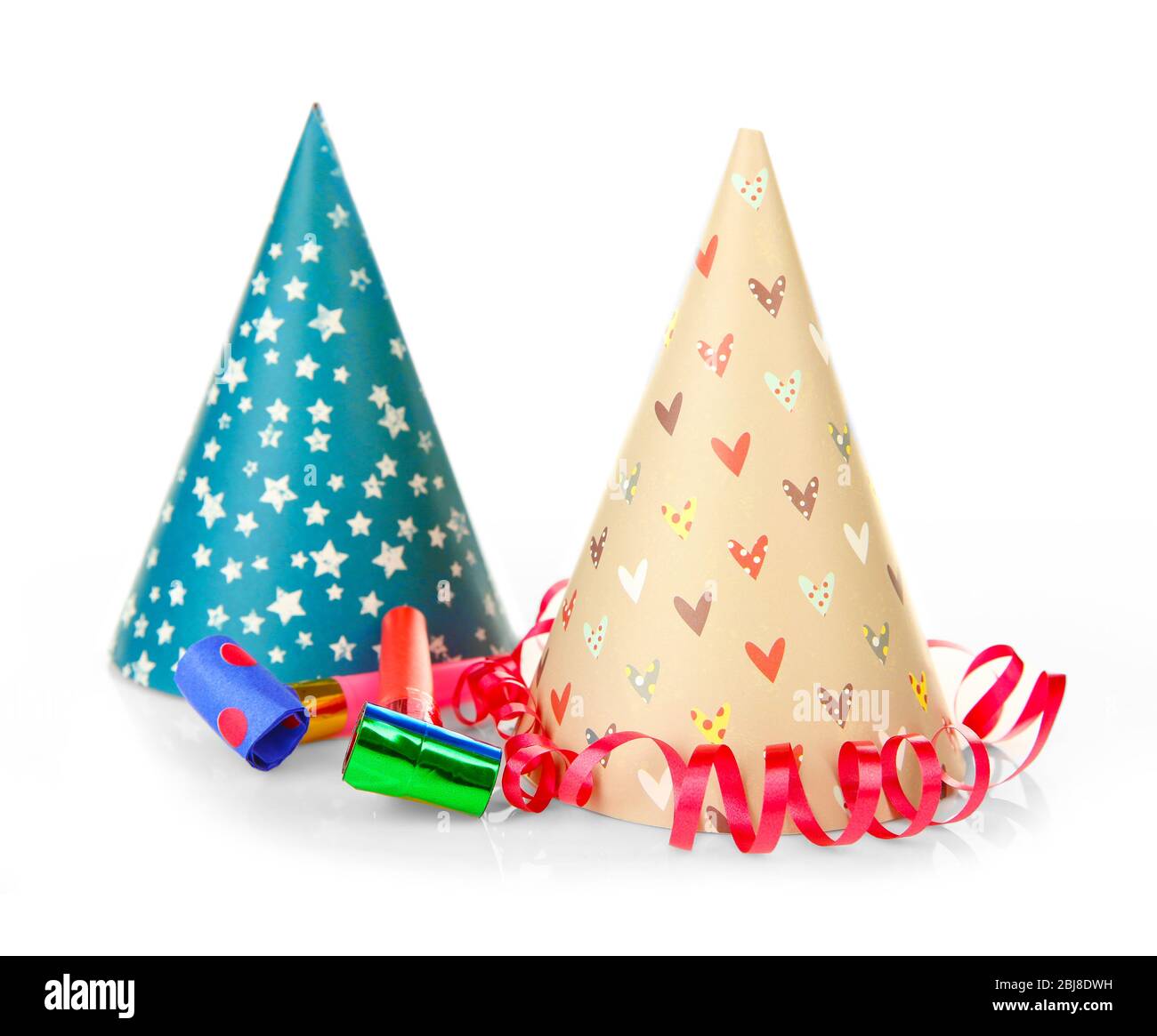Funny party hats, isolated on white Stock Photo - Alamy