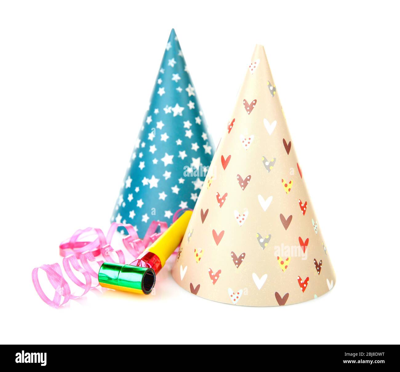 Funny party hats, isolated on white Stock Photo - Alamy
