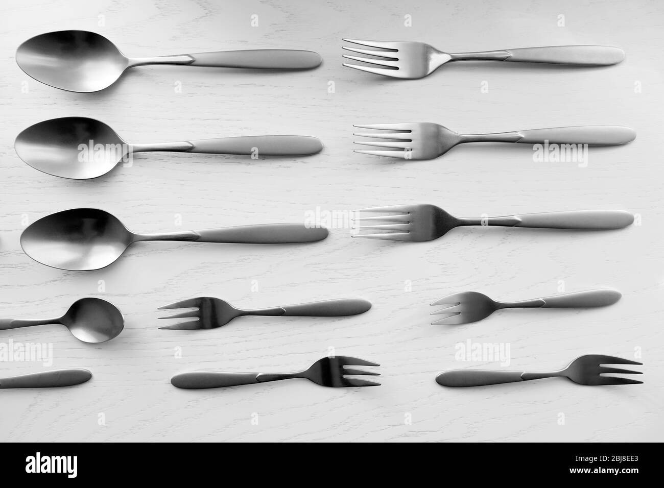 Cutlery set, top view Stock Photo - Alamy