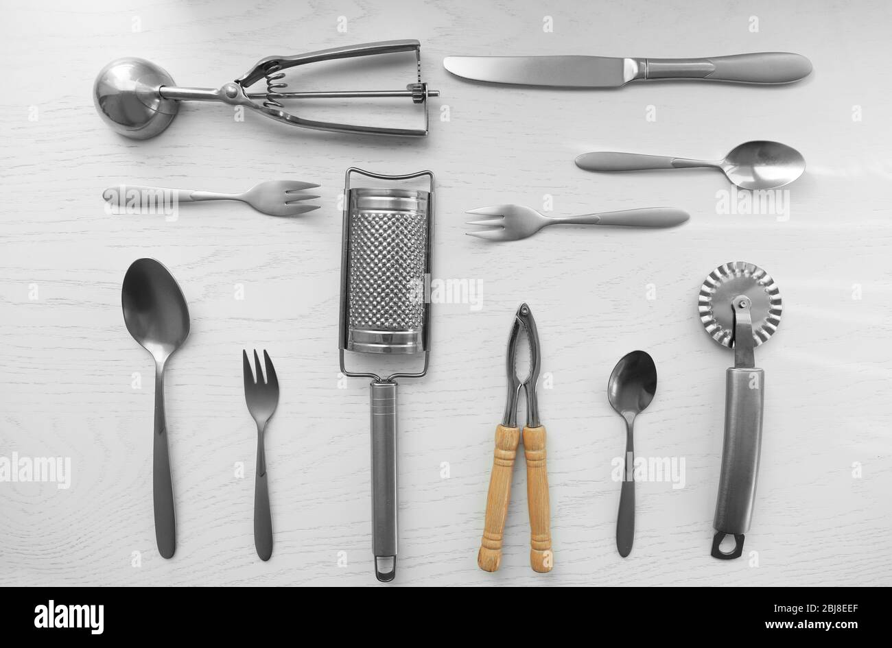 Cutlery set, top view Stock Photo - Alamy