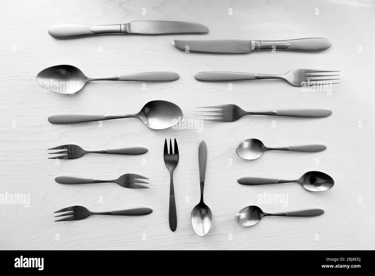 Cutlery set, top view Stock Photo - Alamy