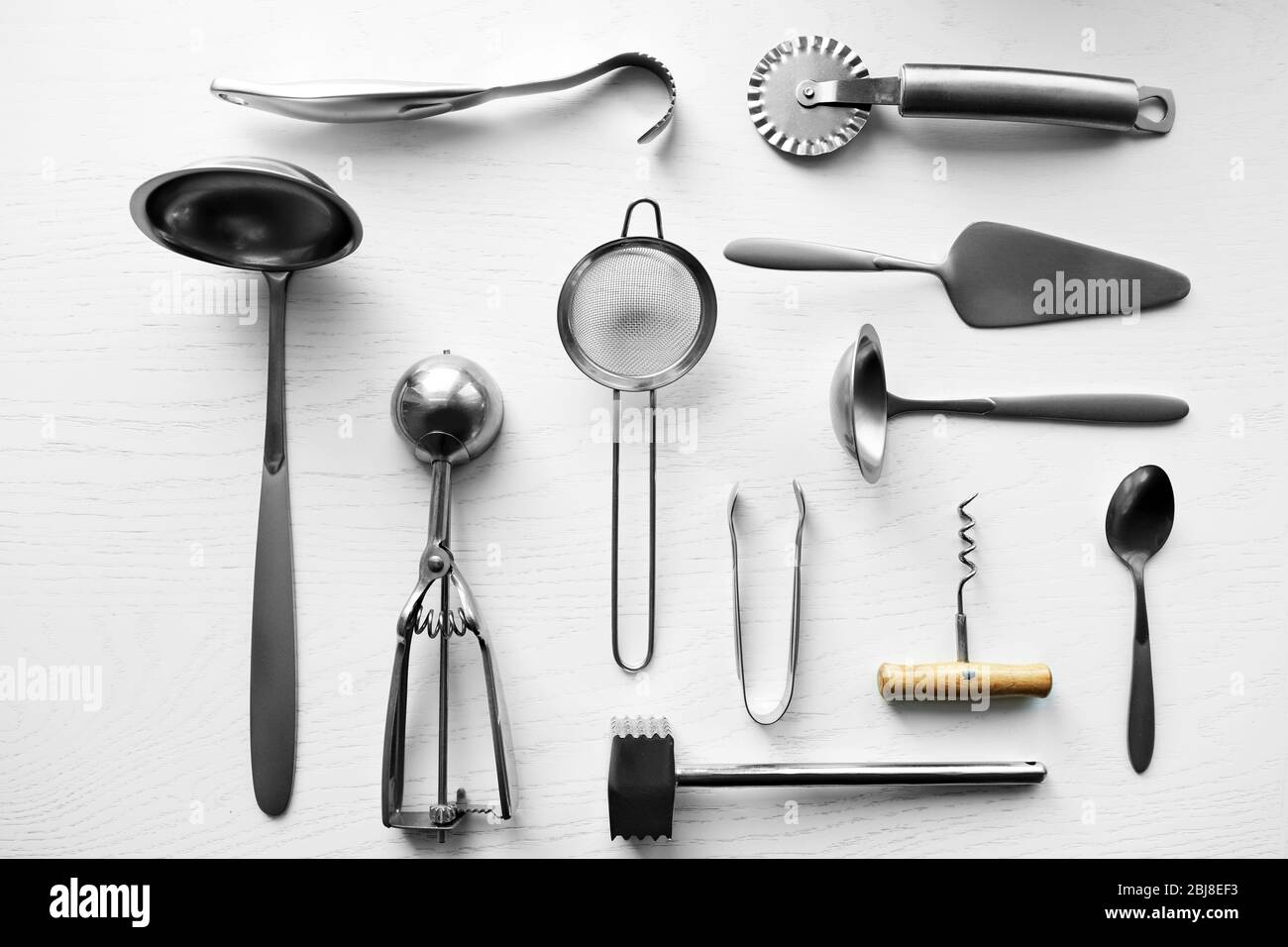 Cutlery set, top view Stock Photo - Alamy