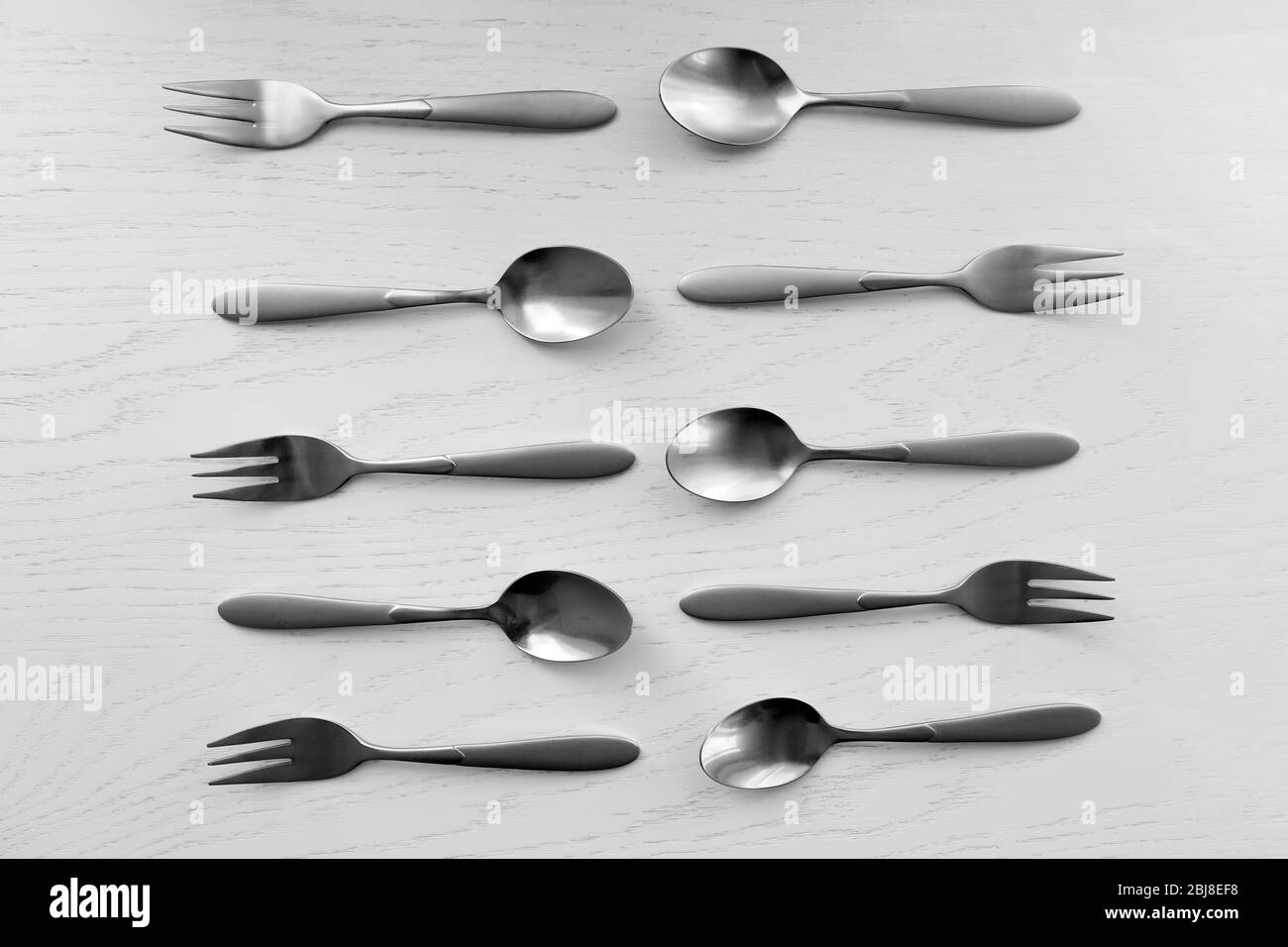 Cutlery set, top view Stock Photo - Alamy
