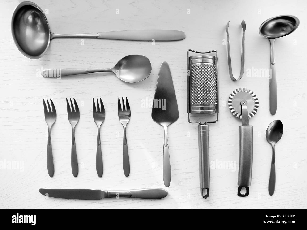 Cutlery set, top view Stock Photo - Alamy