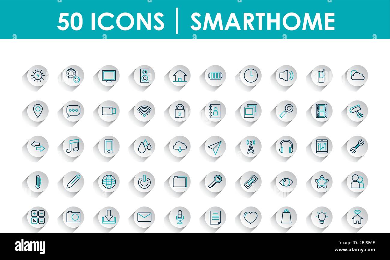 smartphone app buttons icon set over white background, line gradient ...
