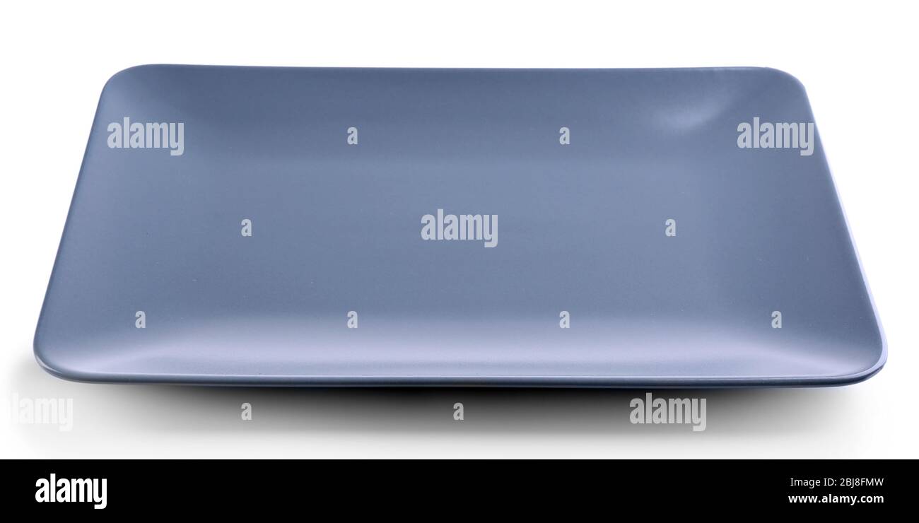 Rectangular grey ceramic dish, isolated on white Stock Photo - Alamy