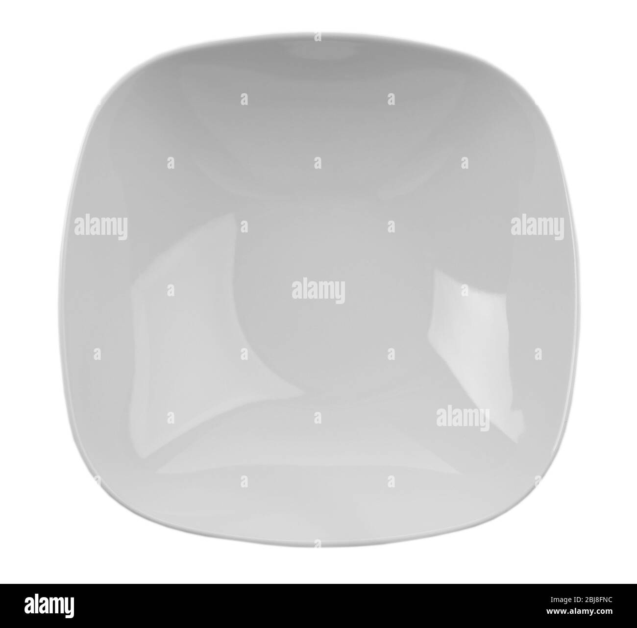 Square ceramic soup plate, isolated on white Stock Photo - Alamy