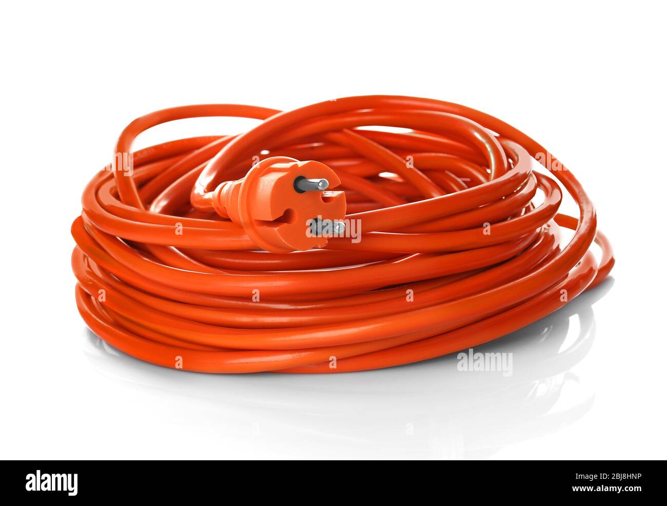 Orange rolled extension isolated on white Stock Photo - Alamy