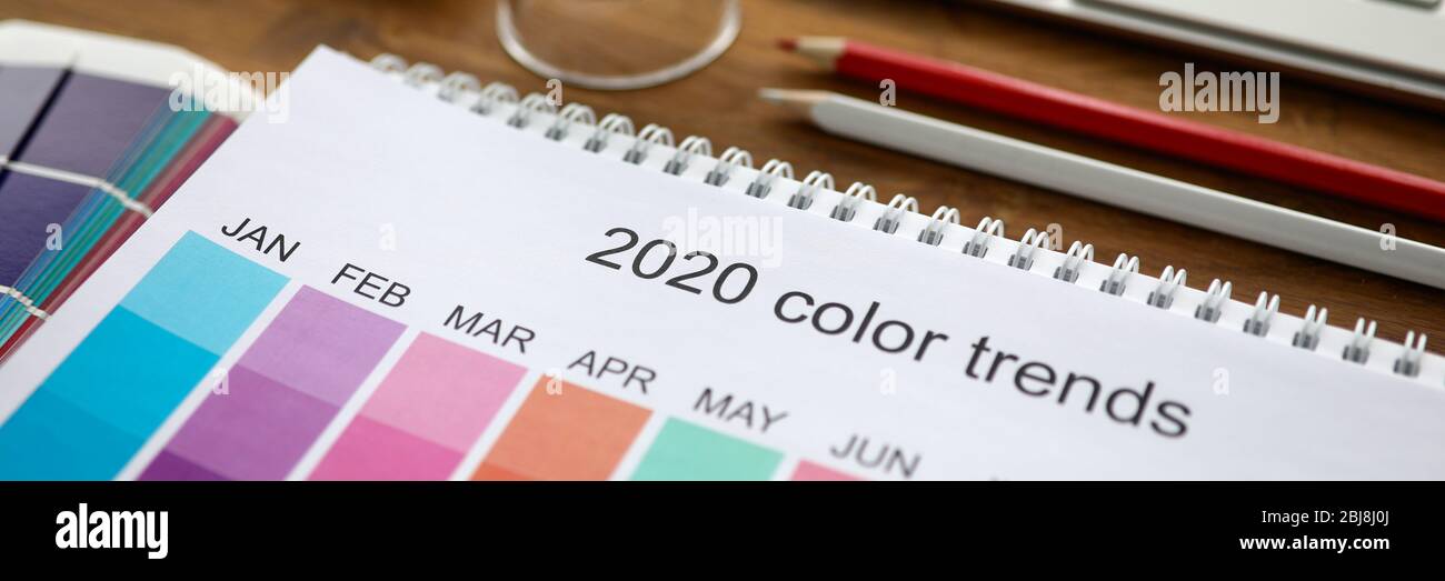 Calendar month selection trend colour concept Stock Photo - Alamy