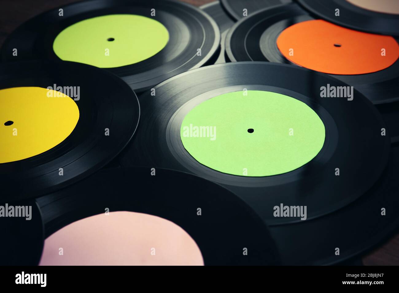 Colour vinyl records background hi-res stock photography and images - Alamy