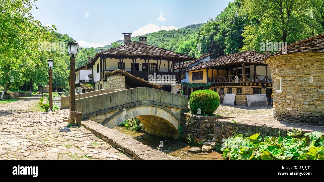 Stone bridge in the Etar Architectural Ethnographic Complex in Bulgaria ...