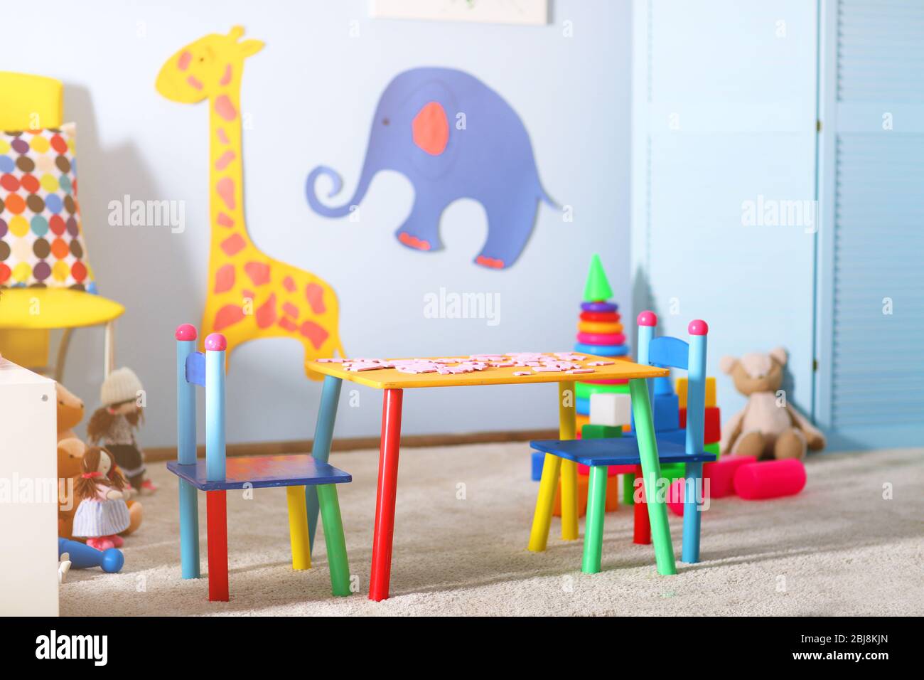 Empty kid's playing room interior Stock Photo - Alamy