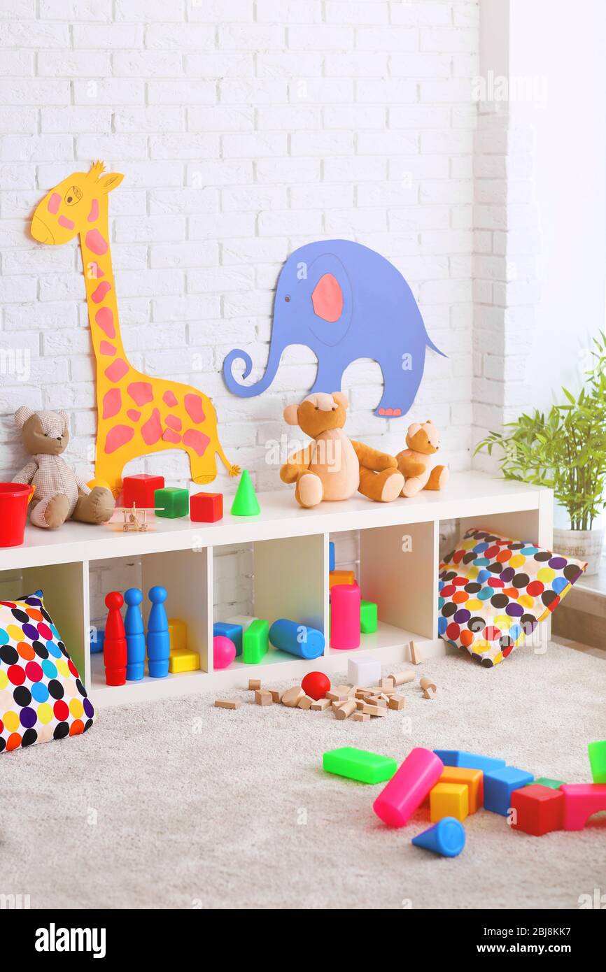 Empty kid's playing room interior Stock Photo - Alamy