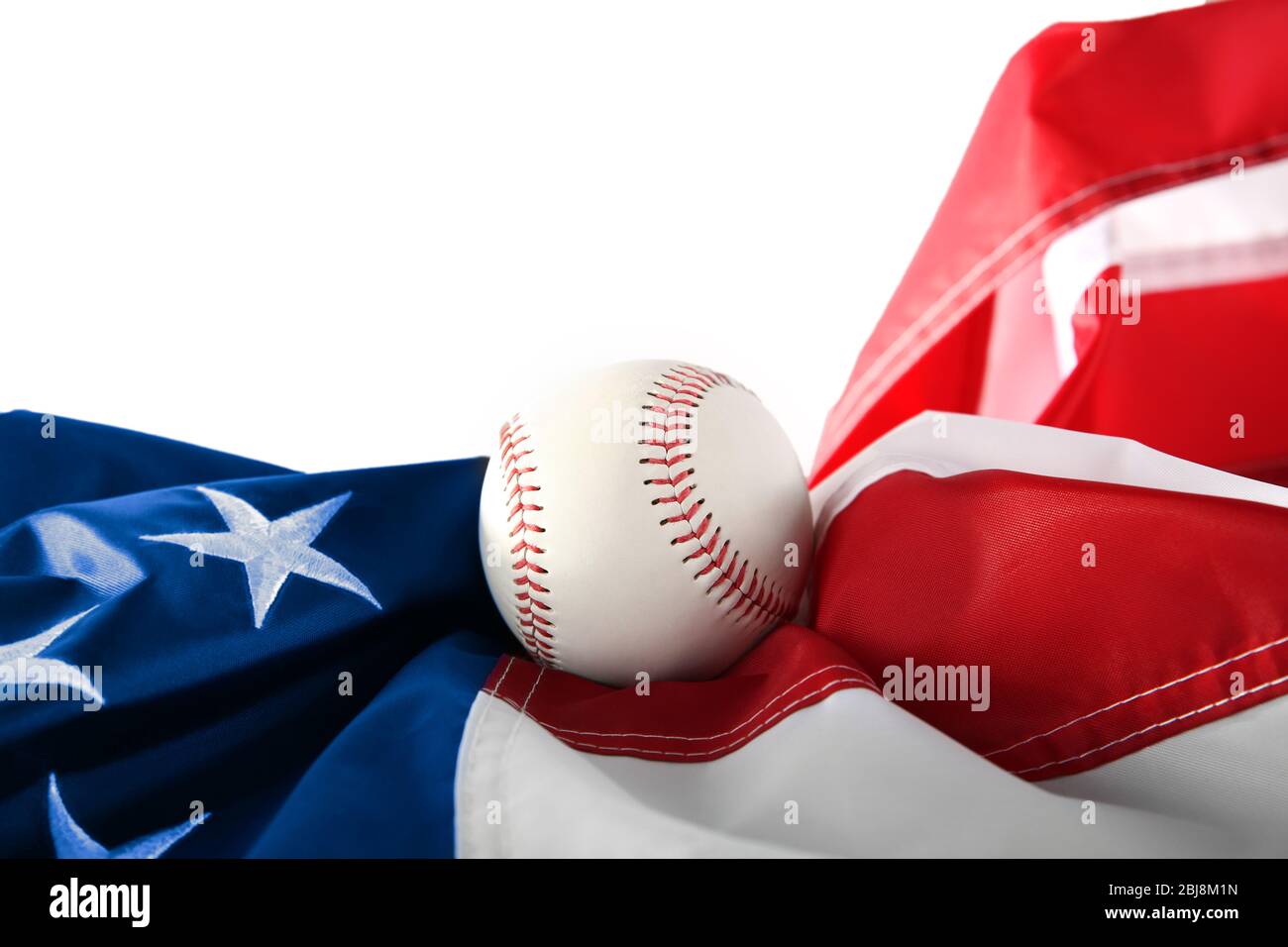 Baseball with American flag, isolated on white. Popular sport concept ...